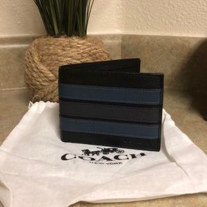 Coach | Bags | Coach Slim Billfold Wallet With Varsity Stripe | Poshmark